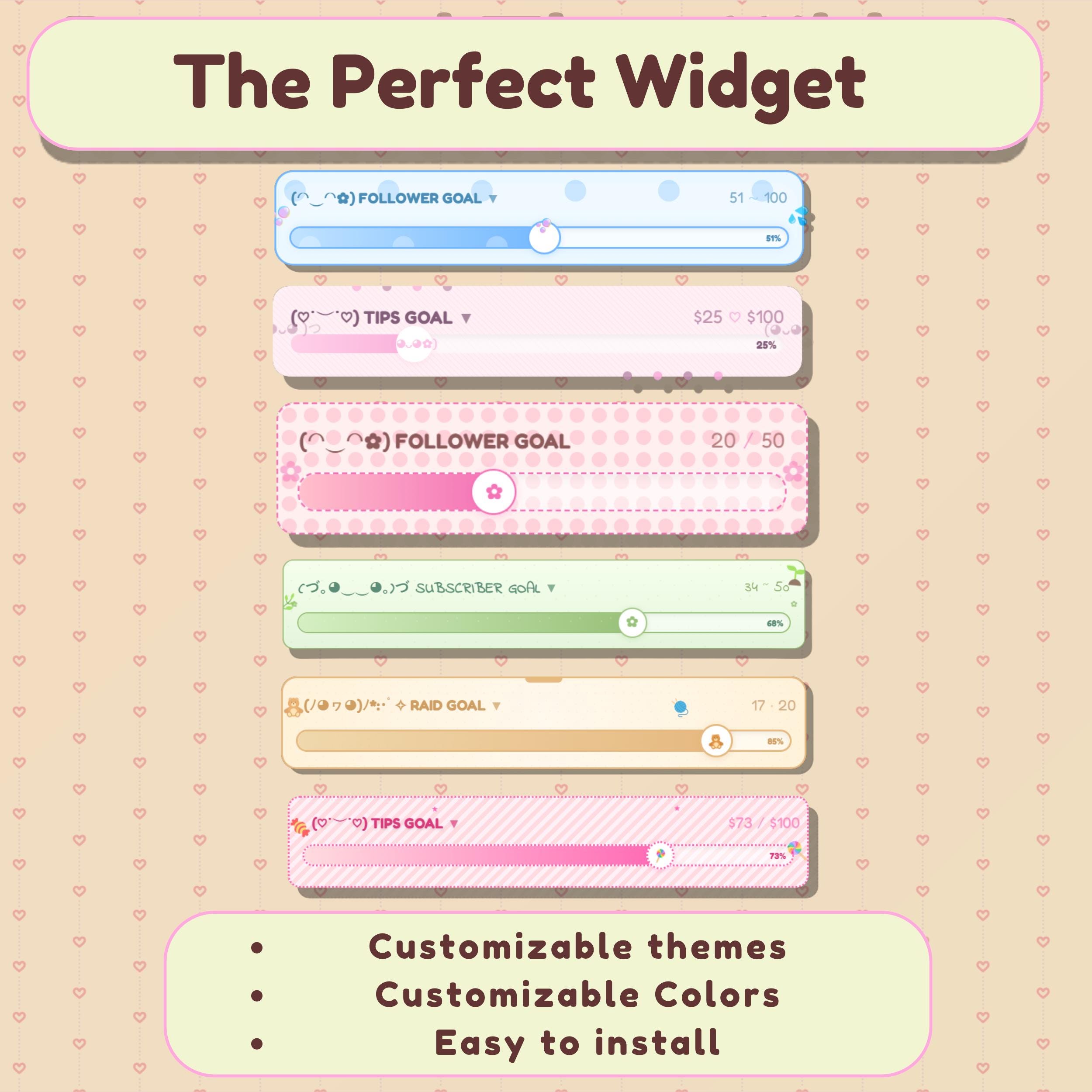 Cute Twitch Goal Widget – Customizable Stream Overlay (digital Download ...