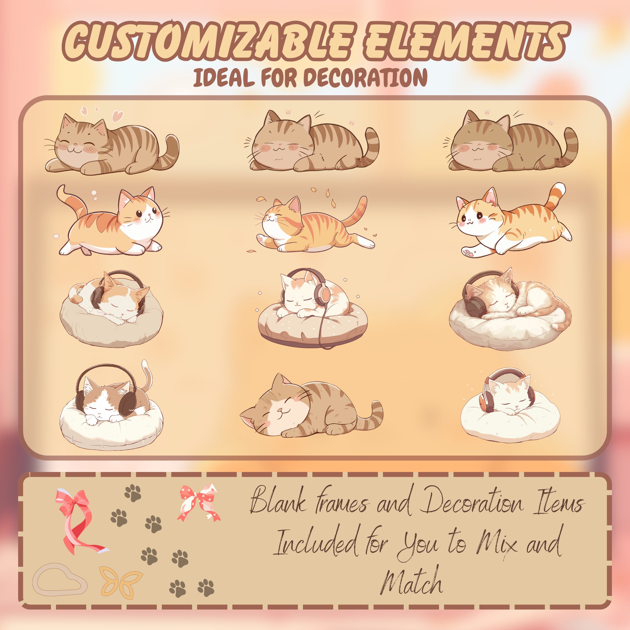 Twitch Overlay Lofi Cat Overlay Vtuber Overlay for Twitch Stream ...