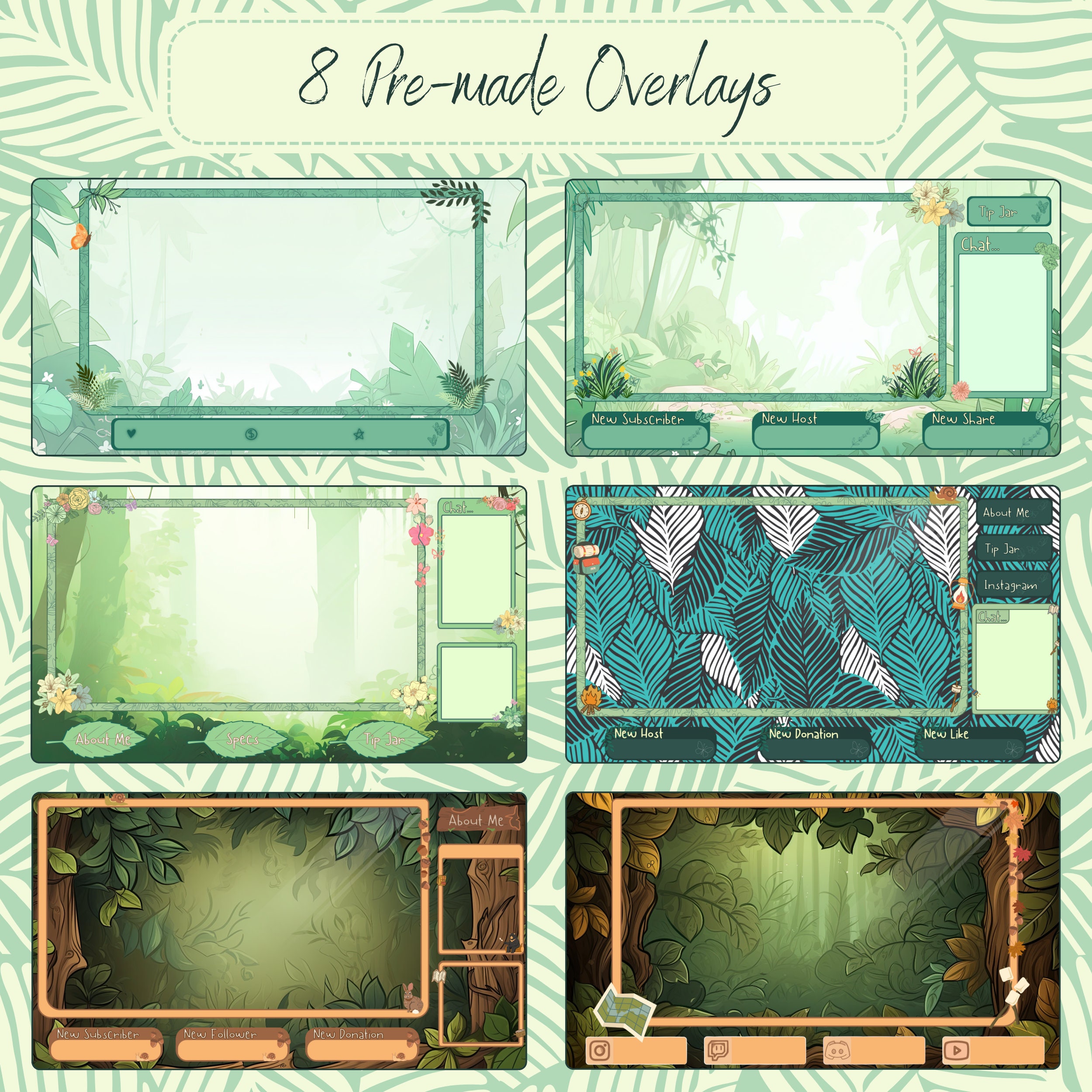 Jungle Stream Package: Animated Twitch Overlay With Alerts - Etsy
