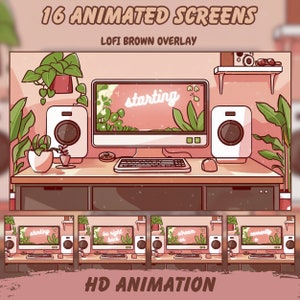 Lo-fi Animated Twitch Overlay Stream Package - Cozy Twitch Overlay ...