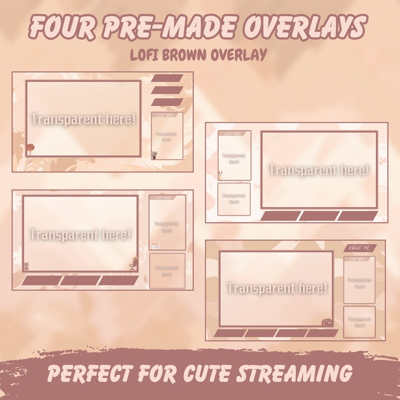 Lofi Brown Animated Stream Overlay Package - Twitch Screens - Etsy