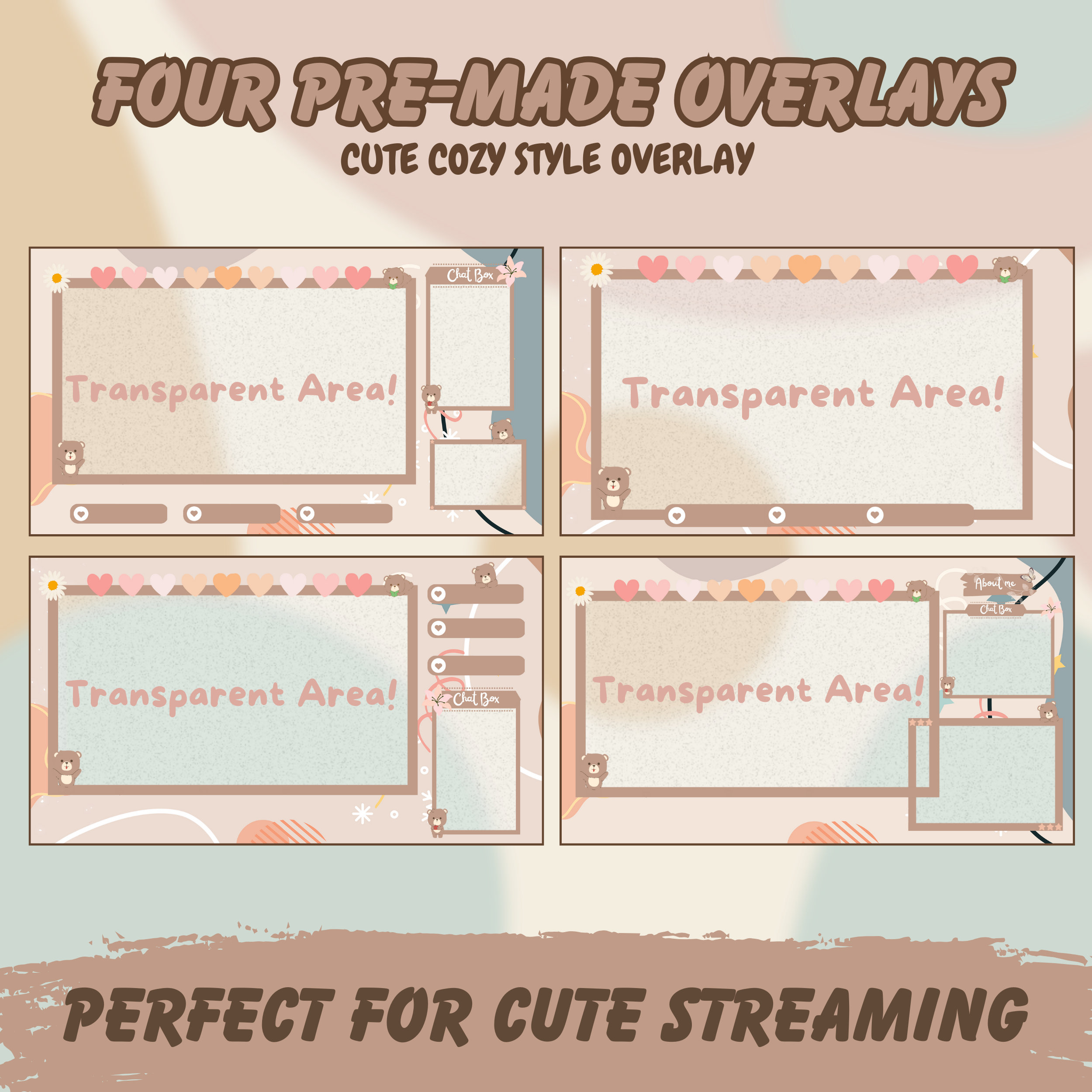 Twitch Overlay - Bear Themed Vtuber Overlay for Twitch Stream - Vtuber Room , Twitch Package ...