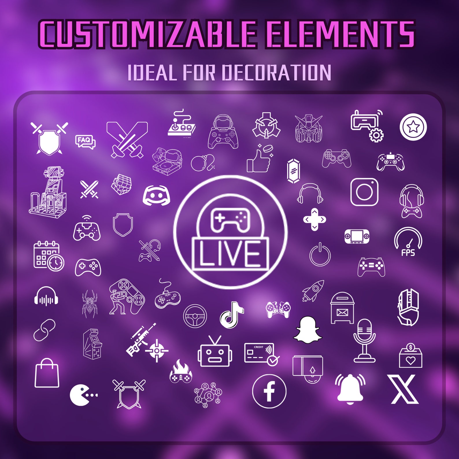 Twitch Purple Gaming Overlay, Twitch Overlay , Stream Overlay Package ...