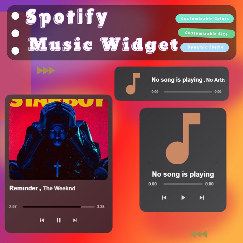 Customizable Music Widget for Stream: Animated Stream Overlay (digital ...
