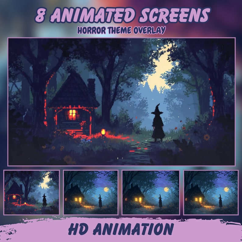Horror Twitch Overlay , Lofi Pixel Art Horror Stream Pack , Twitch ...