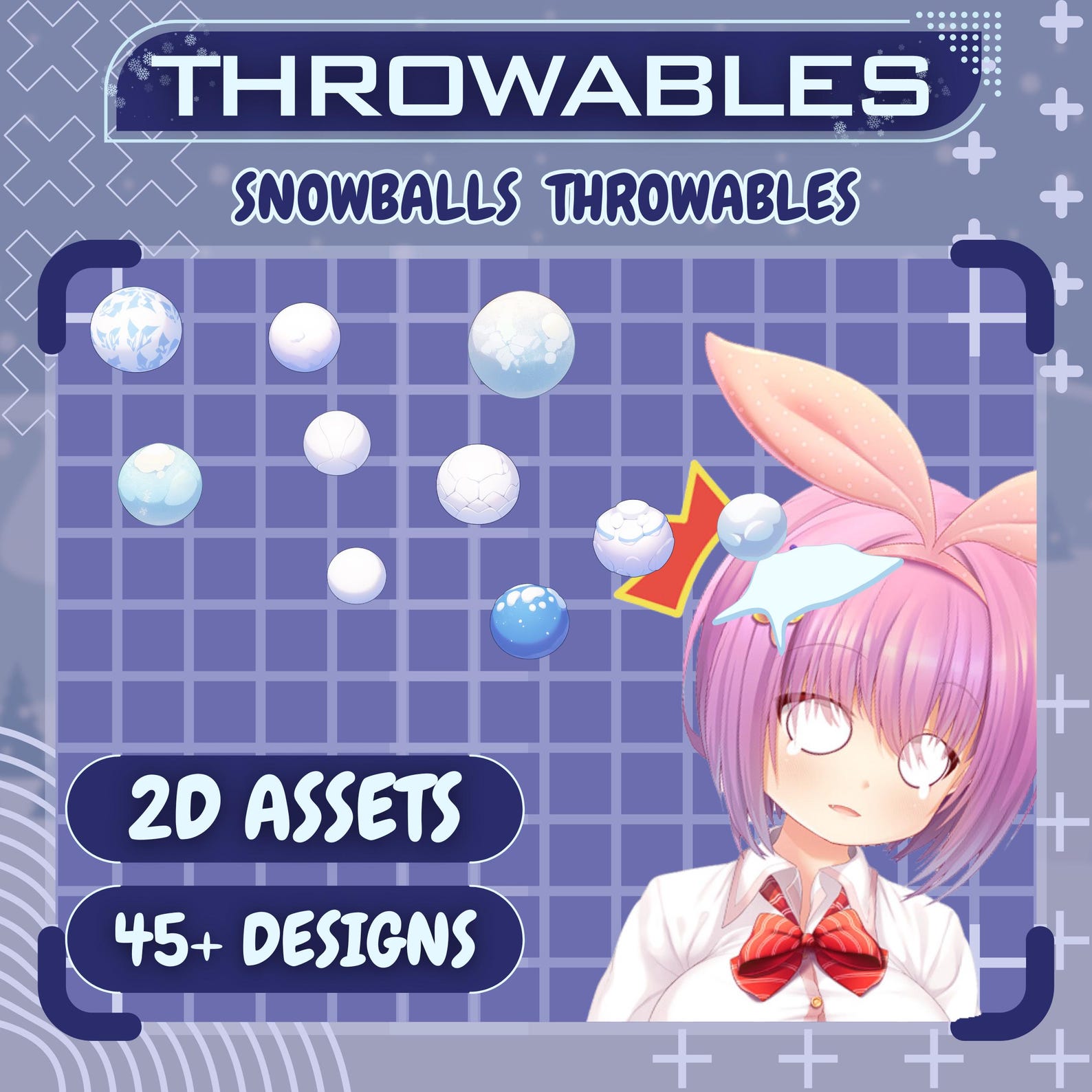 Snowball Vtuber Throwable Assets: 40x Twitch Stream Overlays (digital ...