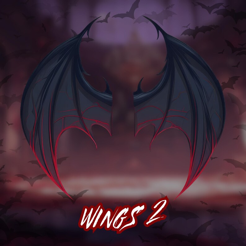 Vtuber Vampire Wings: Transparent Twitch Stream Asset (digital Download ...