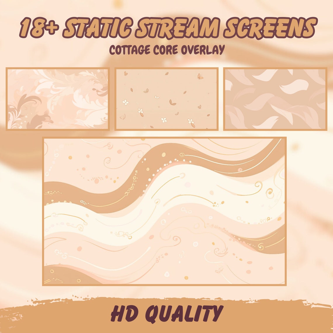 Cottage Core Vtuber Overlay, Stream Package, Twitch Package, Twitch ...