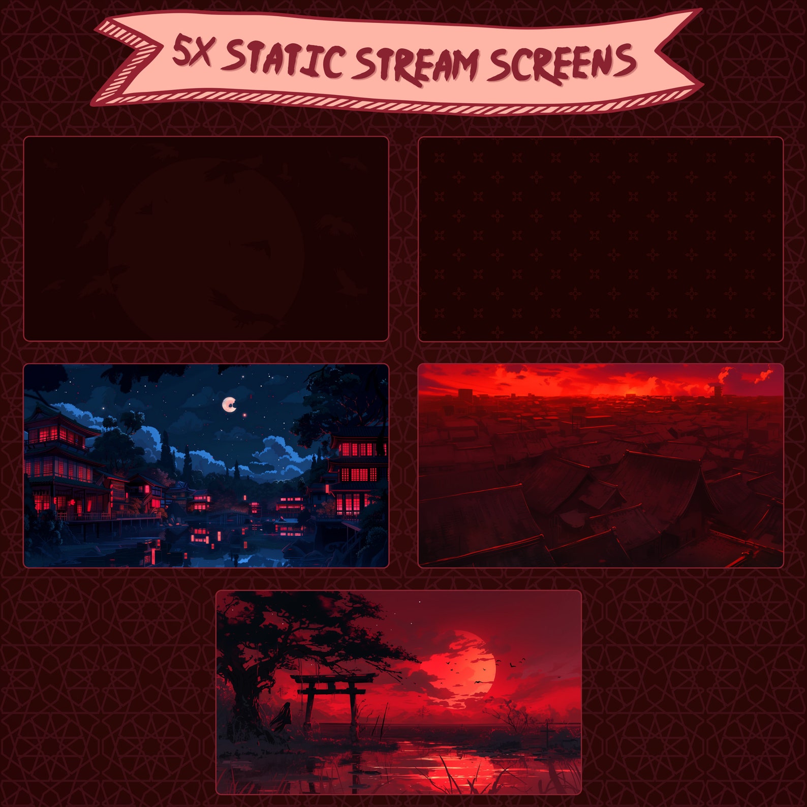 Ninja Stream Animated Twitch Overlay Cute Stream Overlay Package Stream ...