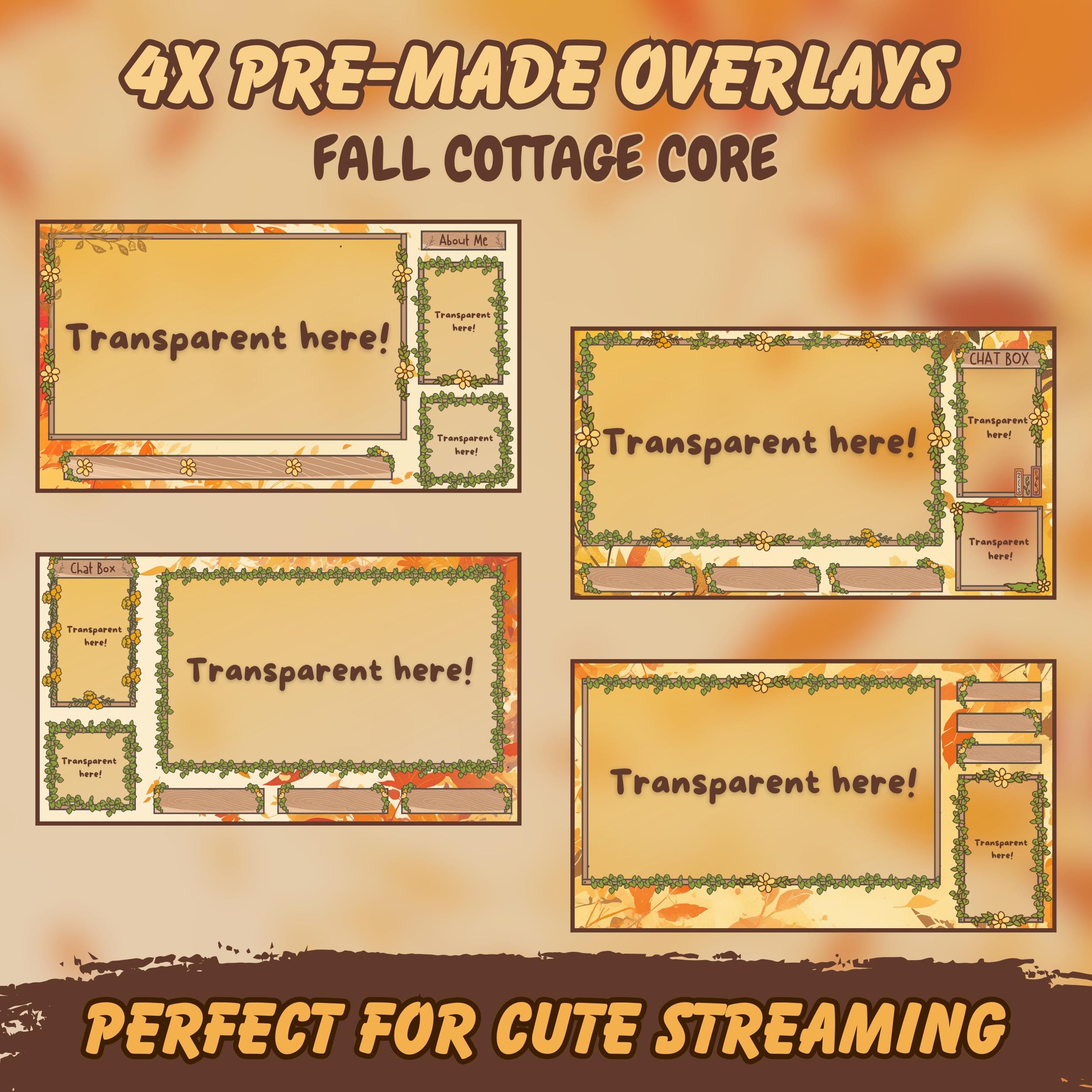 Fall/autumn Cottagecore Stream Overlay Pack | Twitch, Youtube & OBS - Etsy