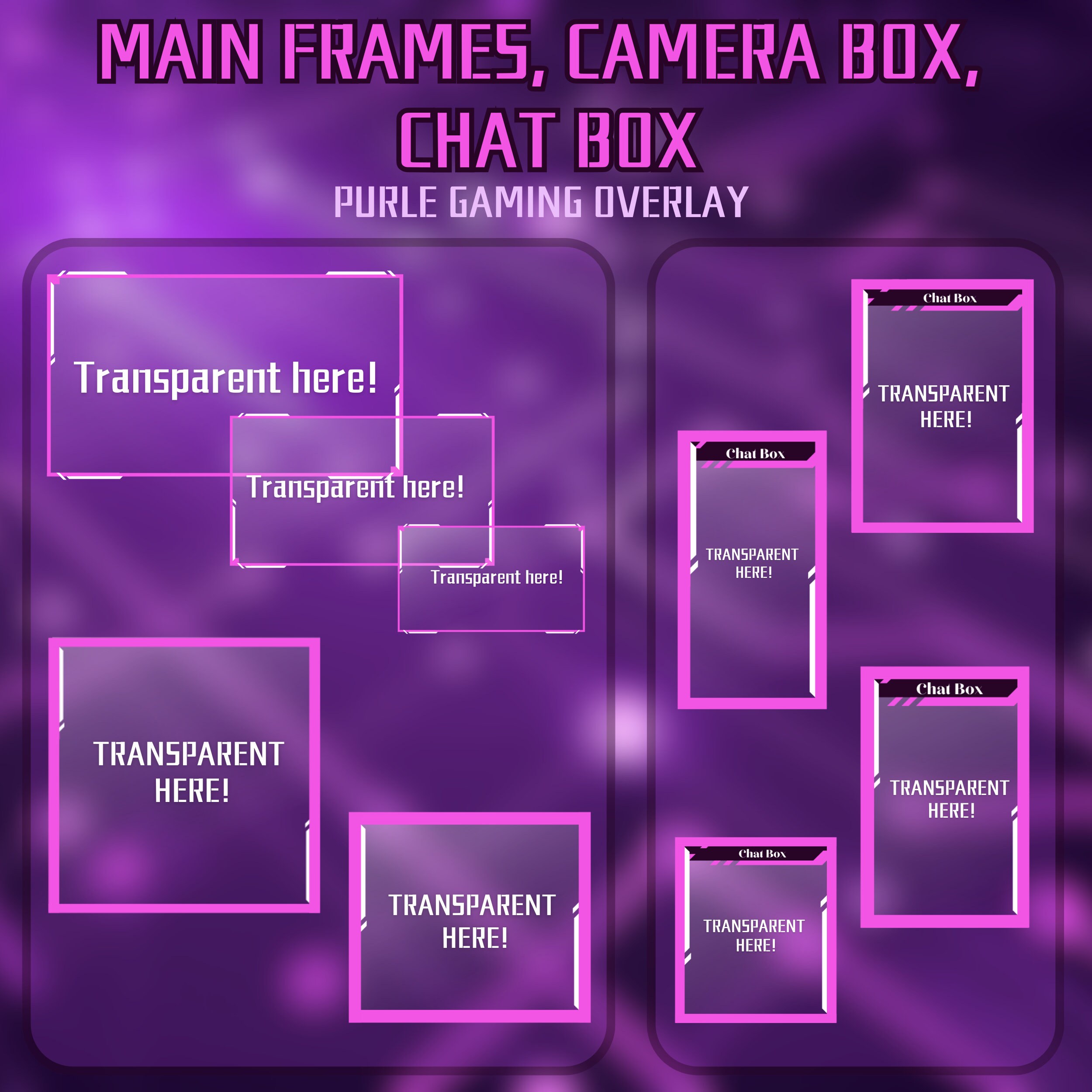 Twitch Purple Gaming Overlay, Twitch Overlay , Stream Overlay Package ...