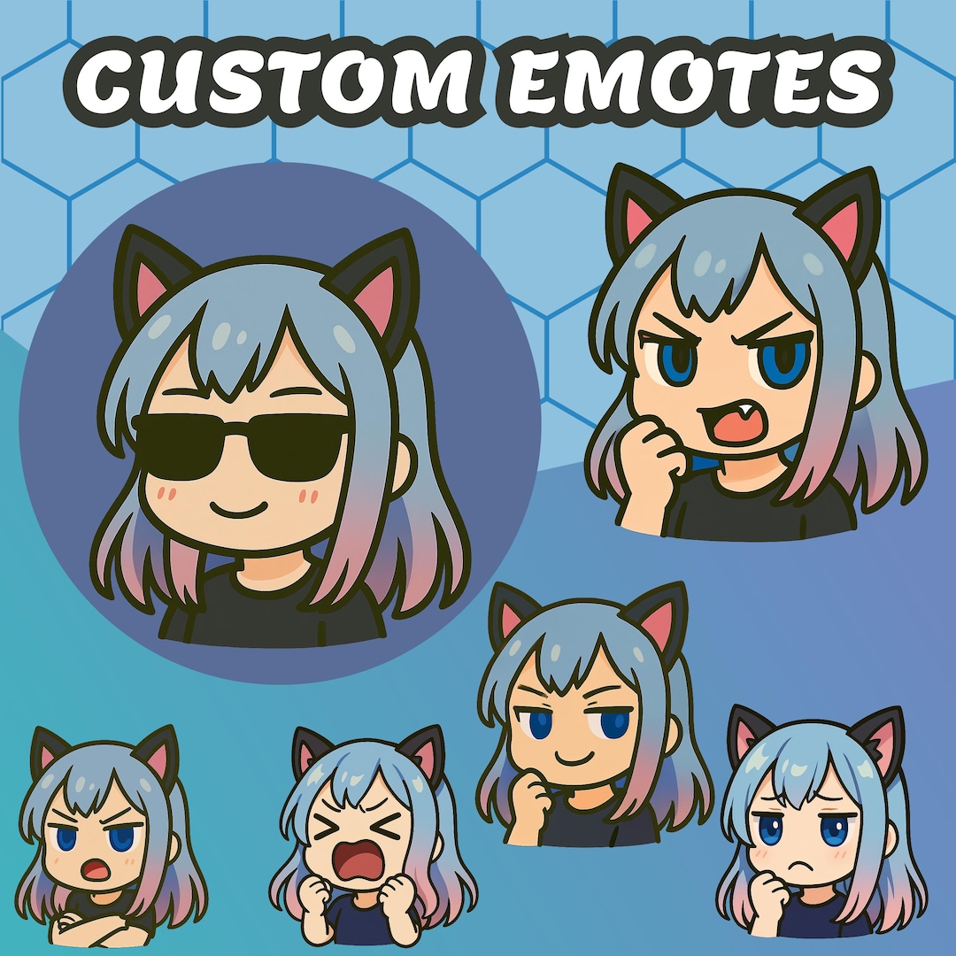 Custom Twitch Emotes for Streamers | Cute Chibi Anime Style | Premium ...