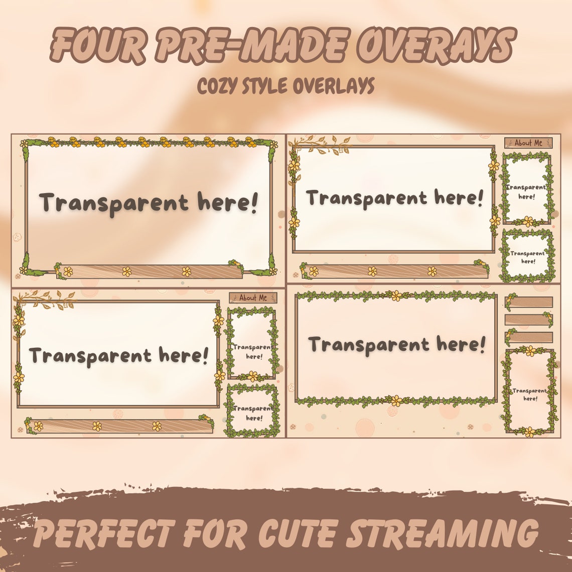 Twitch Overlay - Cottage Core Theme Twitch Overlays - OBS Scenes ...
