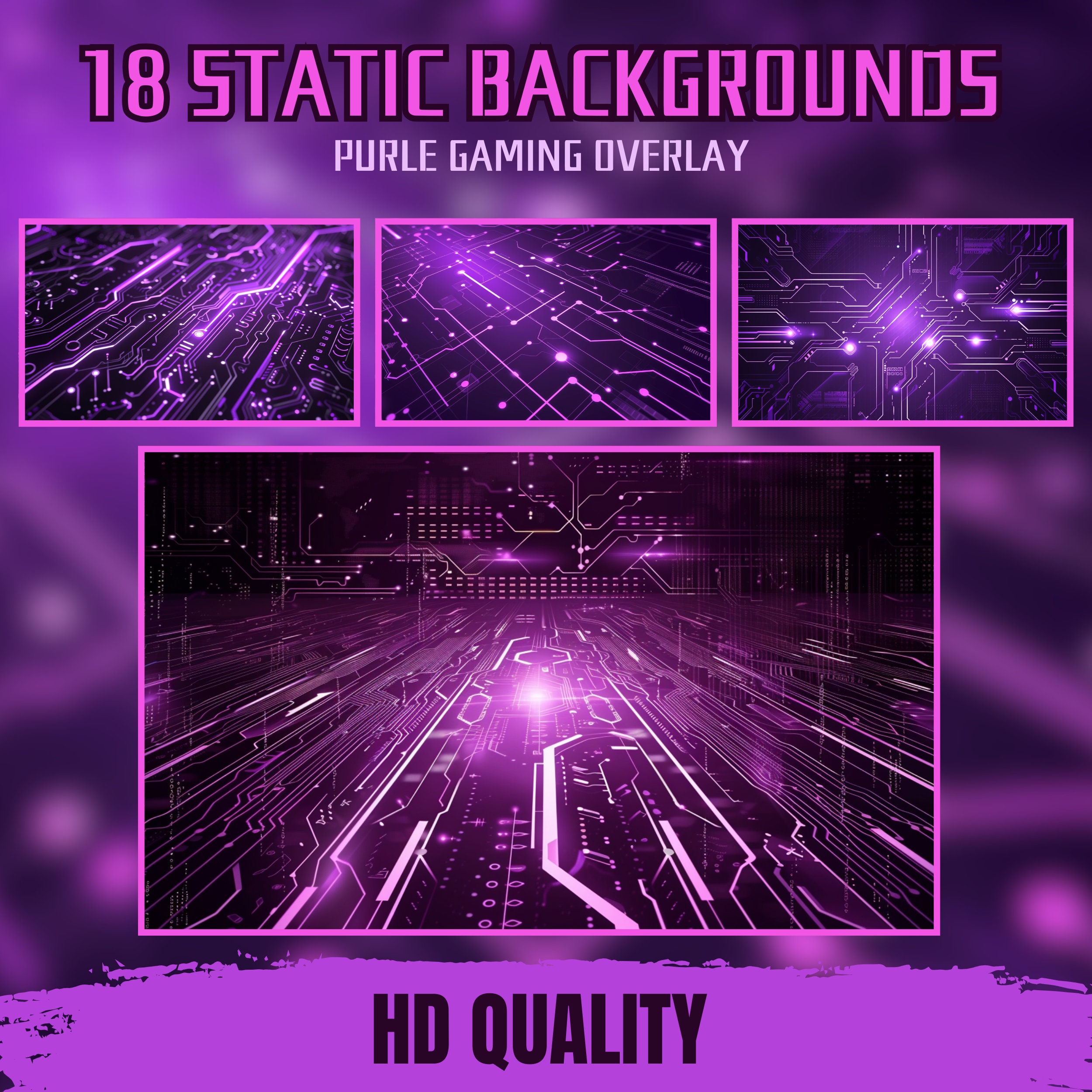 Twitch Purple Gaming Overlay, Twitch Overlay , Stream Overlay Package ...