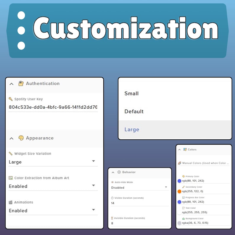 Spotify Music Widget - Customizable Widget for Twitch/youtube Stream ...