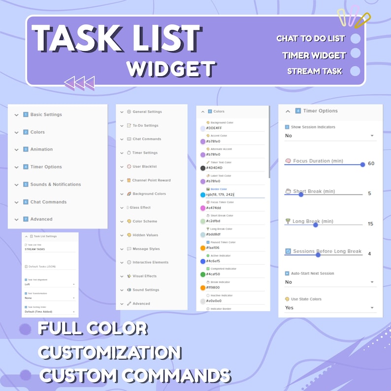 Twitch Stream Tasklist Widget: To-do List & Pomodoro Timer (digital ...