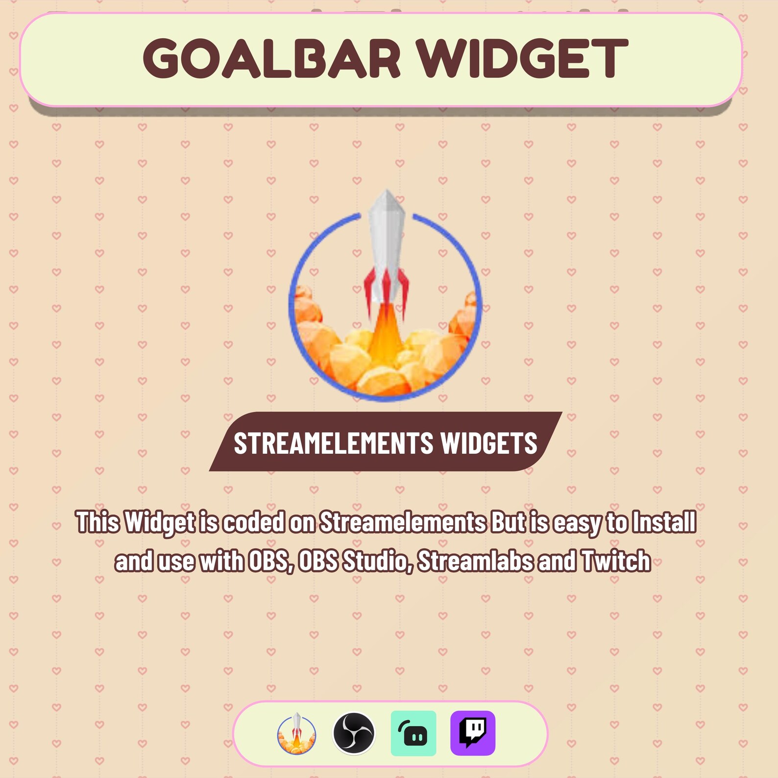 Cute Twitch Goal Widget – Customizable Stream Overlay (digital Download ...