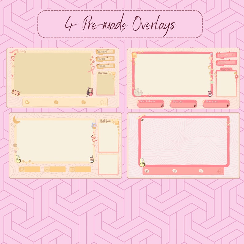 Lofi Girl Stream Package, Cozy Twitch Overlay, Cozy Stream Overlay ...