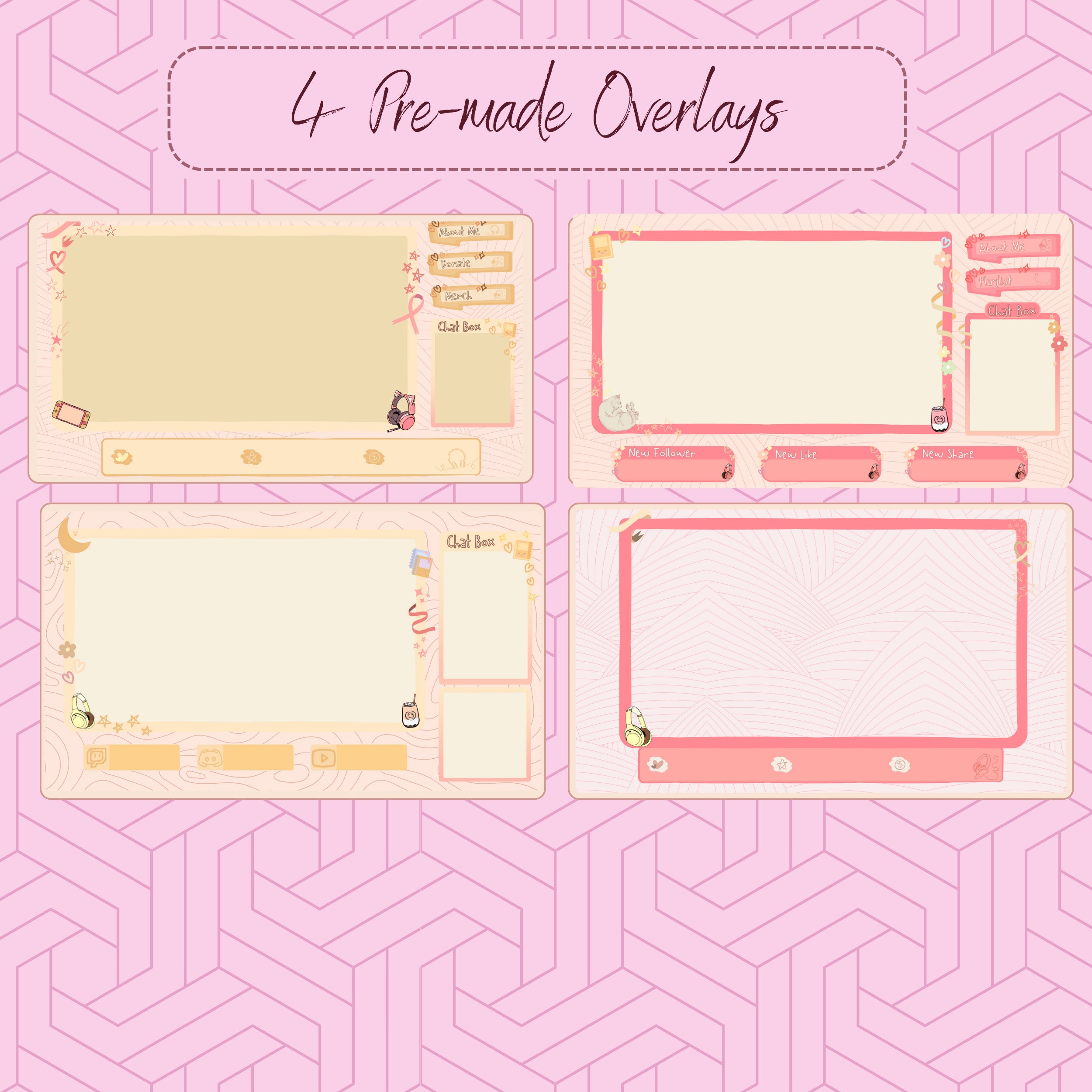 Lofi Girl Stream Package, Cozy Twitch Overlay, Cozy Stream Overlay ...
