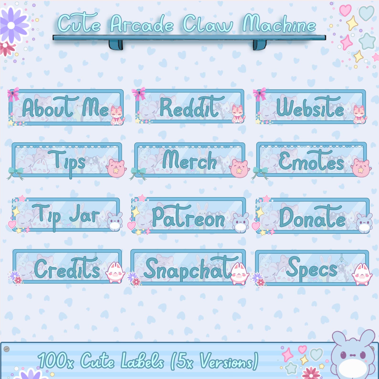 Cute Arcade Claws Machine Twitch Overlay for Twitch Stream Package ...