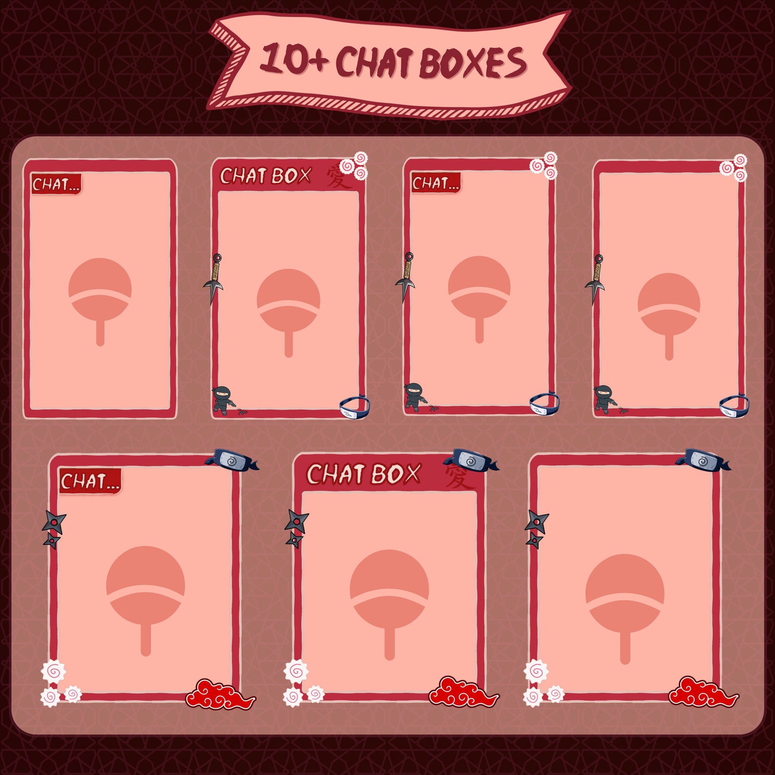 Ninja Stream Animated Twitch Overlay Cute Stream Overlay Package Stream ...