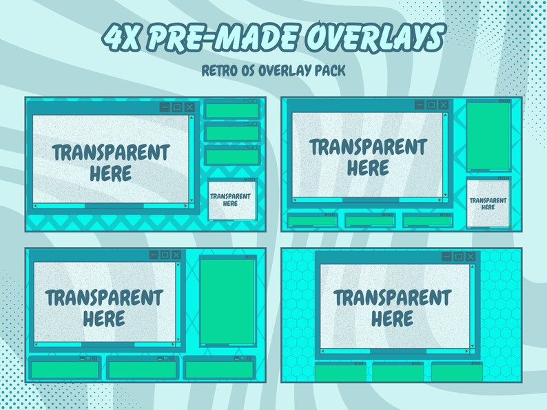 Retro Overlay Animated Streamer Package - Lofi Blue Retro Backgrounds ...