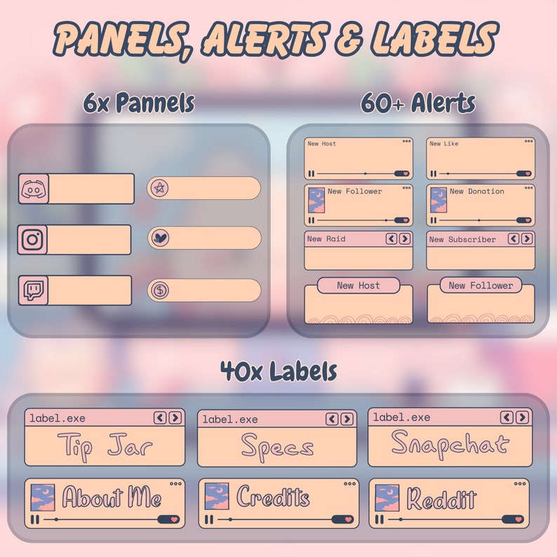 Lofi Stream Overlay Animated Retro Twitch Overlay Cute Stream Screens ...