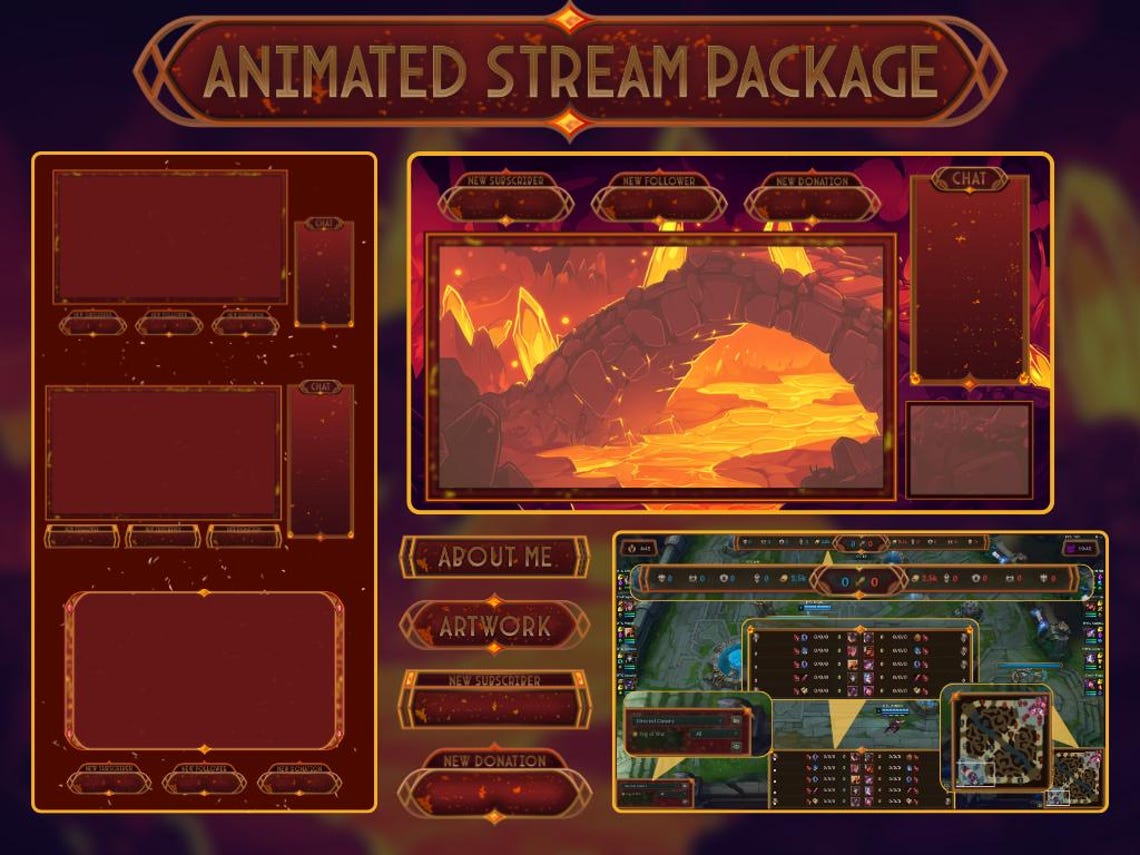 Animated MOBA Stream Overlay Package - Etsy