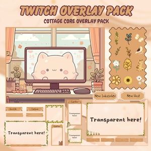 Cottage Core Vtuber Overlay, Stream Package, Twitch Package, Twitch ...