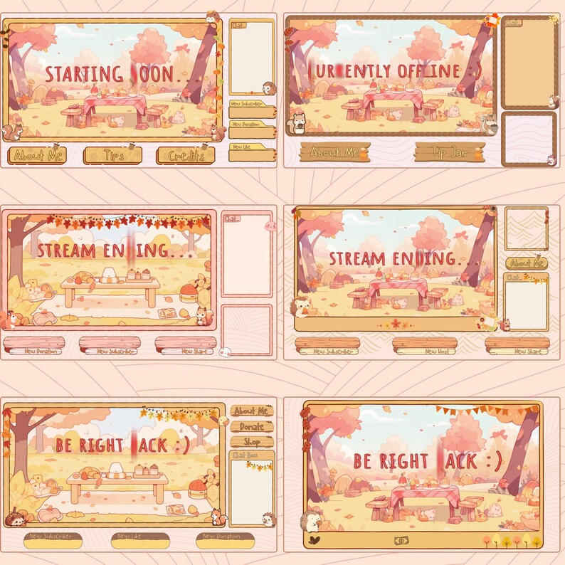 Fall Stream Overlay Package: Animated Autumn Twitch Theme - Etsy UK