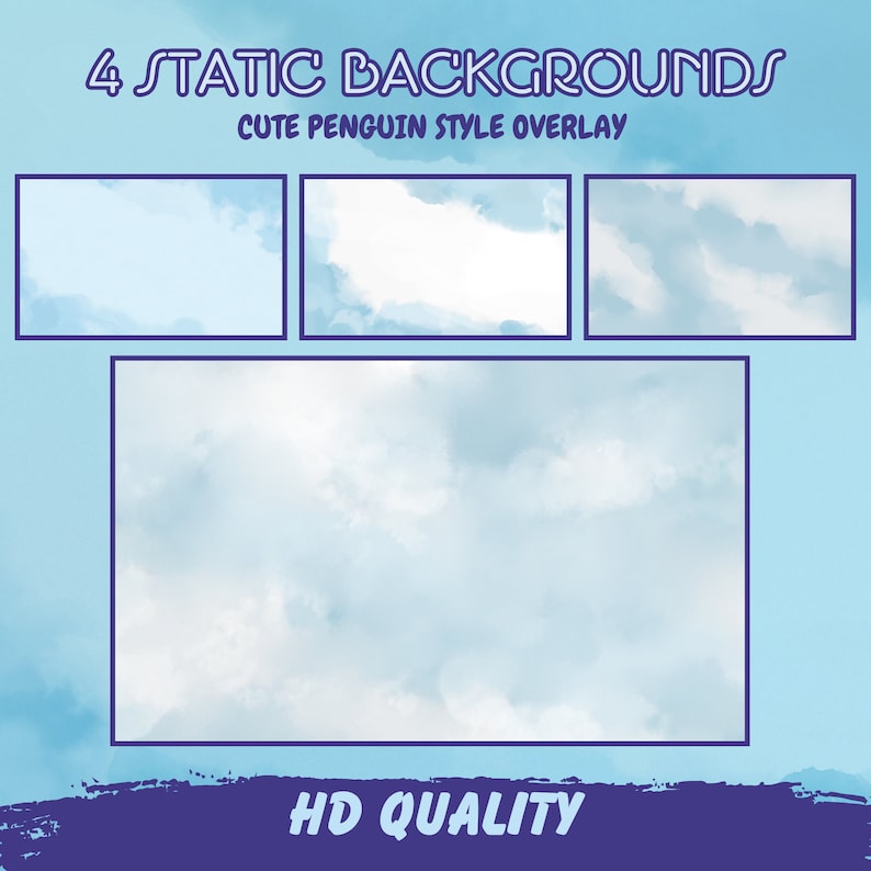 Penguin Twitch Stream Package: Animated Winter Overlay - Etsy