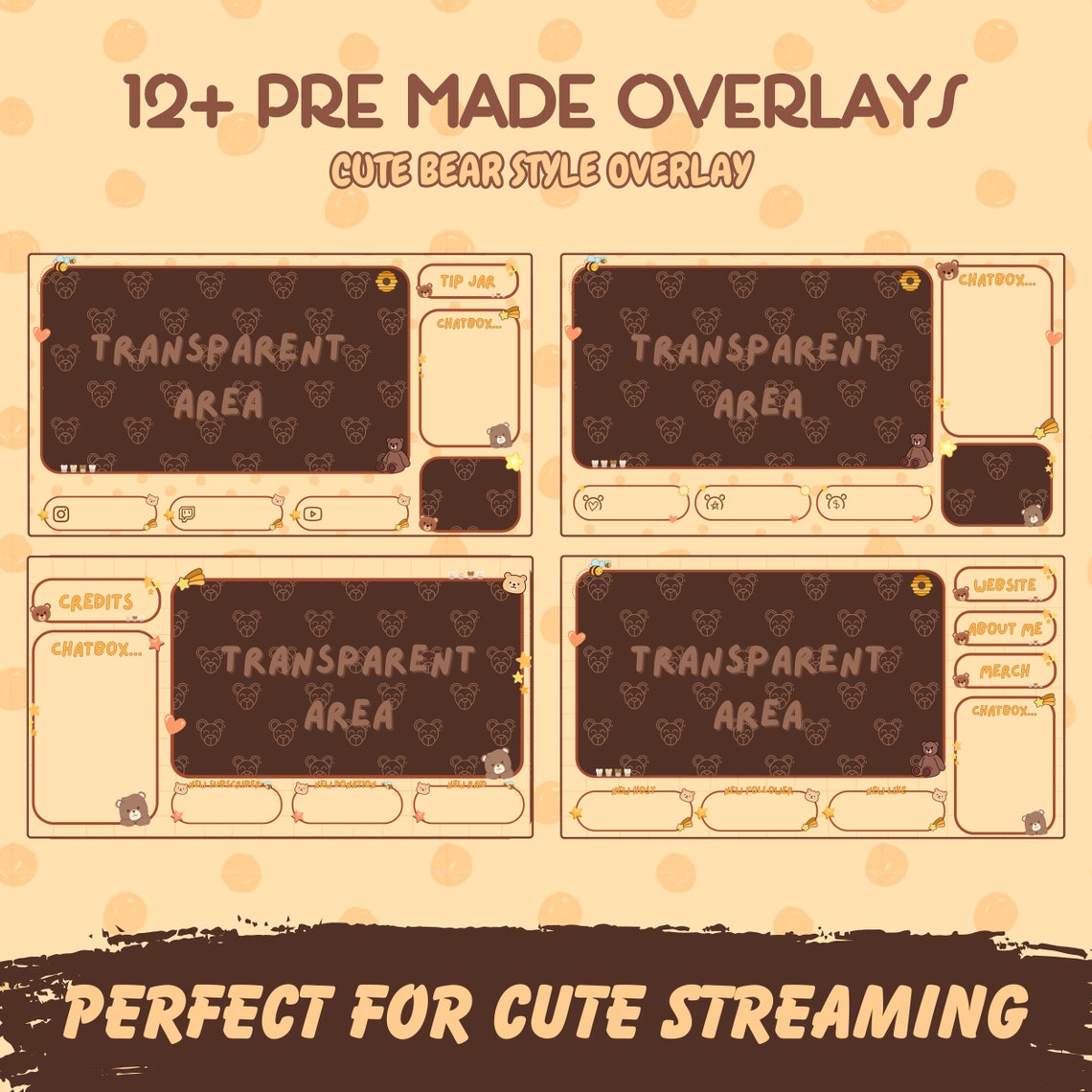 Brown Stream Pack Bear Stream Overlay Stream Overlay Bear Cozy ...