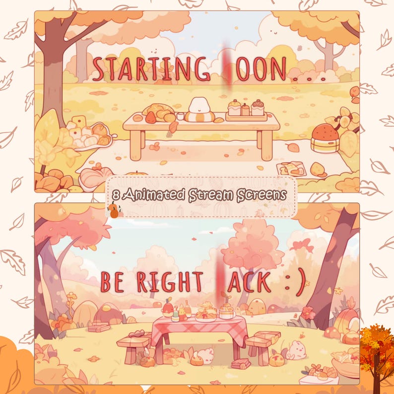Fall Stream Overlay Package: Animated Autumn Twitch Theme - Etsy