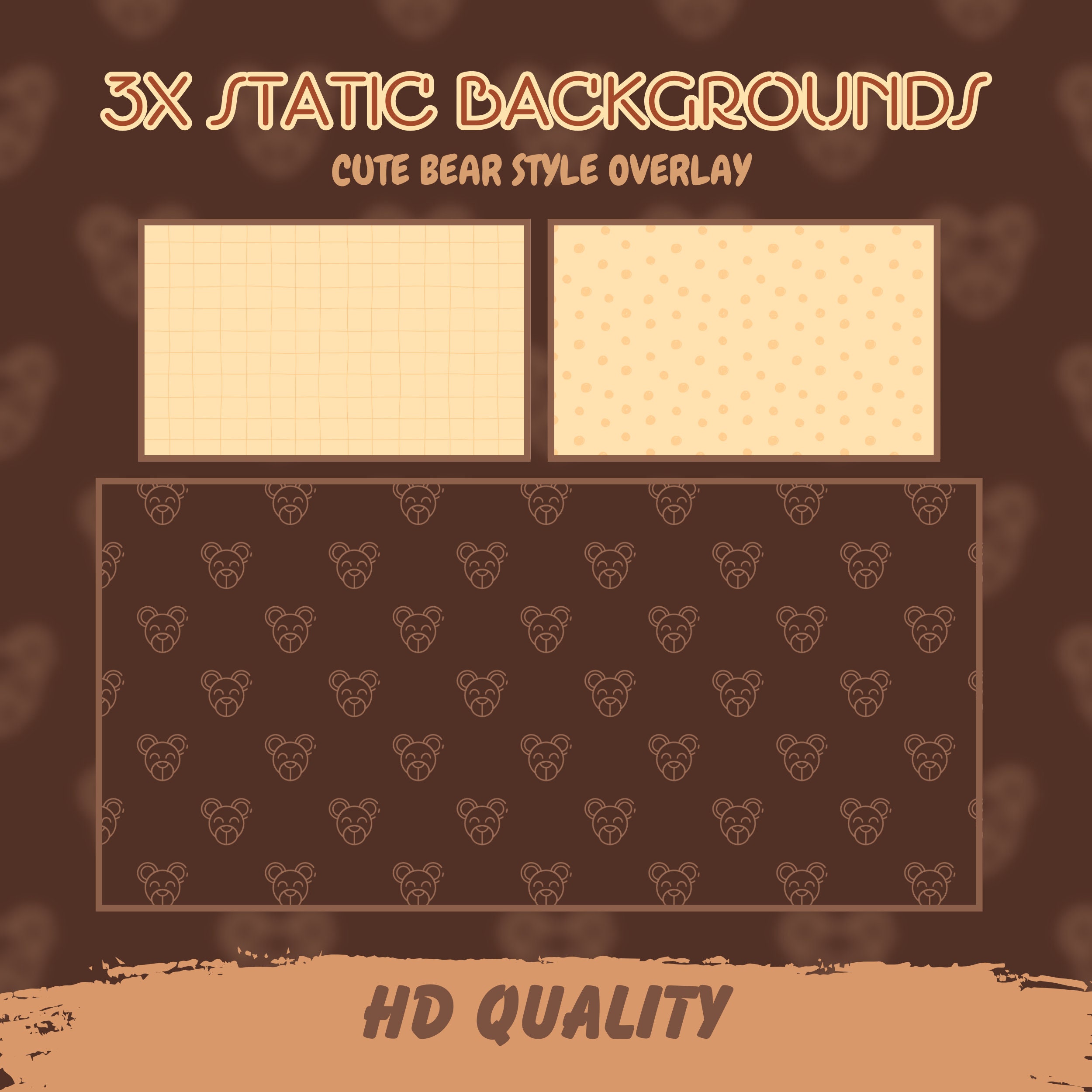 Vtuber Overlay Bear Theme Twitch Overlay for Twitch Stream Stream ...