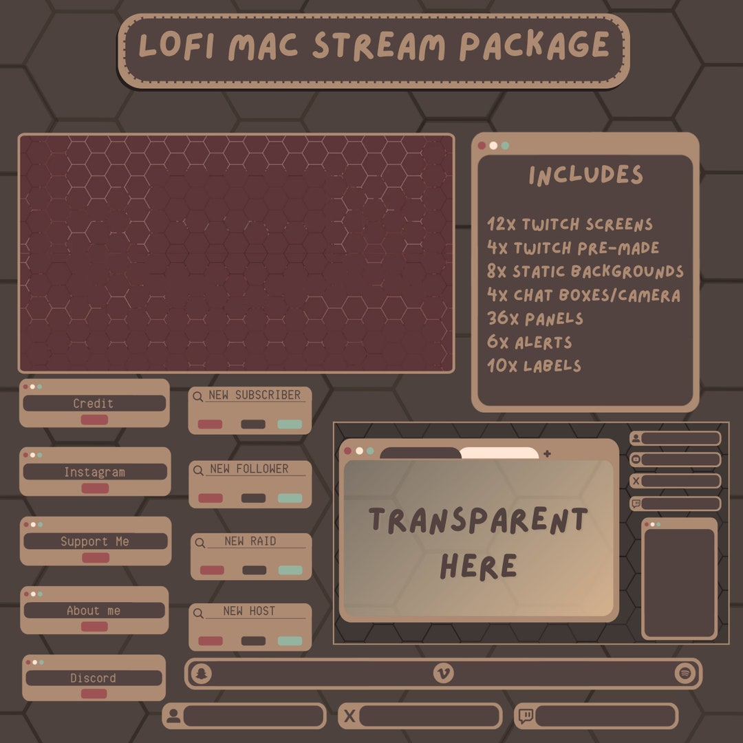 Twitch Overlay - Mac Theme Vtuber Overlay for Twitch Stream Overlay ...