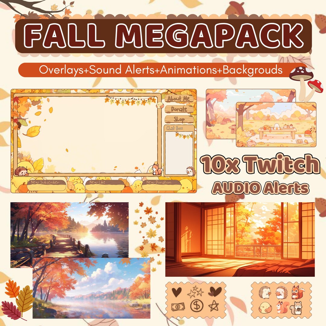 Fall Stream Overlay Mega Bundle – Autumn Twitch Screens, Alerts - Etsy
