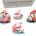Watercolor Cool Flamingo Clip Art Cool Flamingo Art Illustrations Cool ...