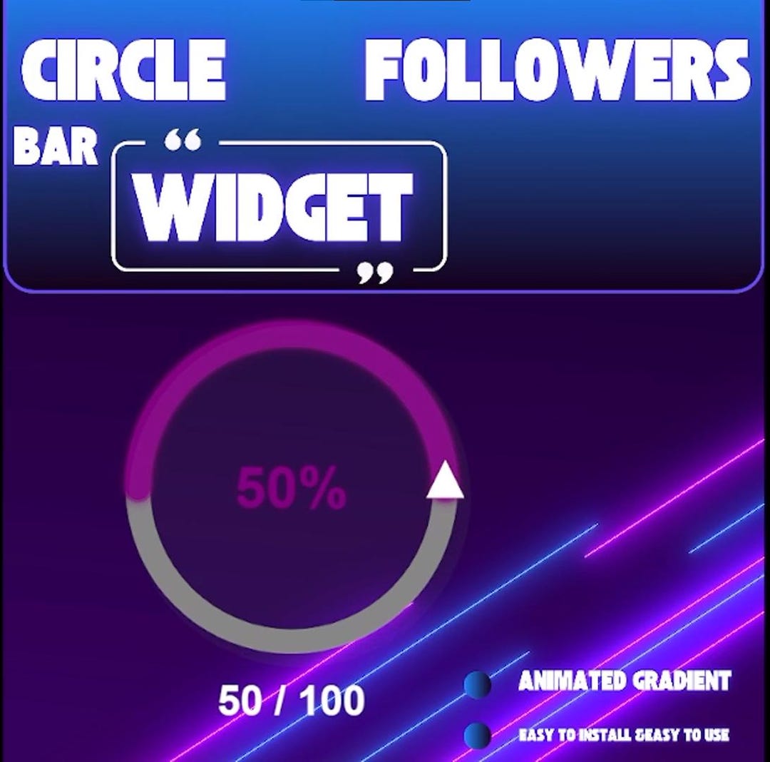 Twitch Circle Bar Widget - Streaming Widgets Minimal & Cute Goal Bars ...
