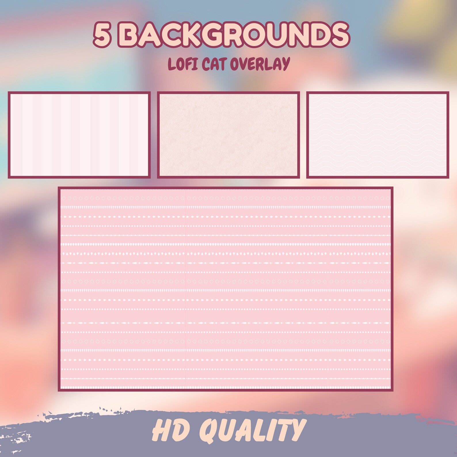 Lofi Aesthetic Stream Overlay Package, Lofi Stream Package, Stream ...