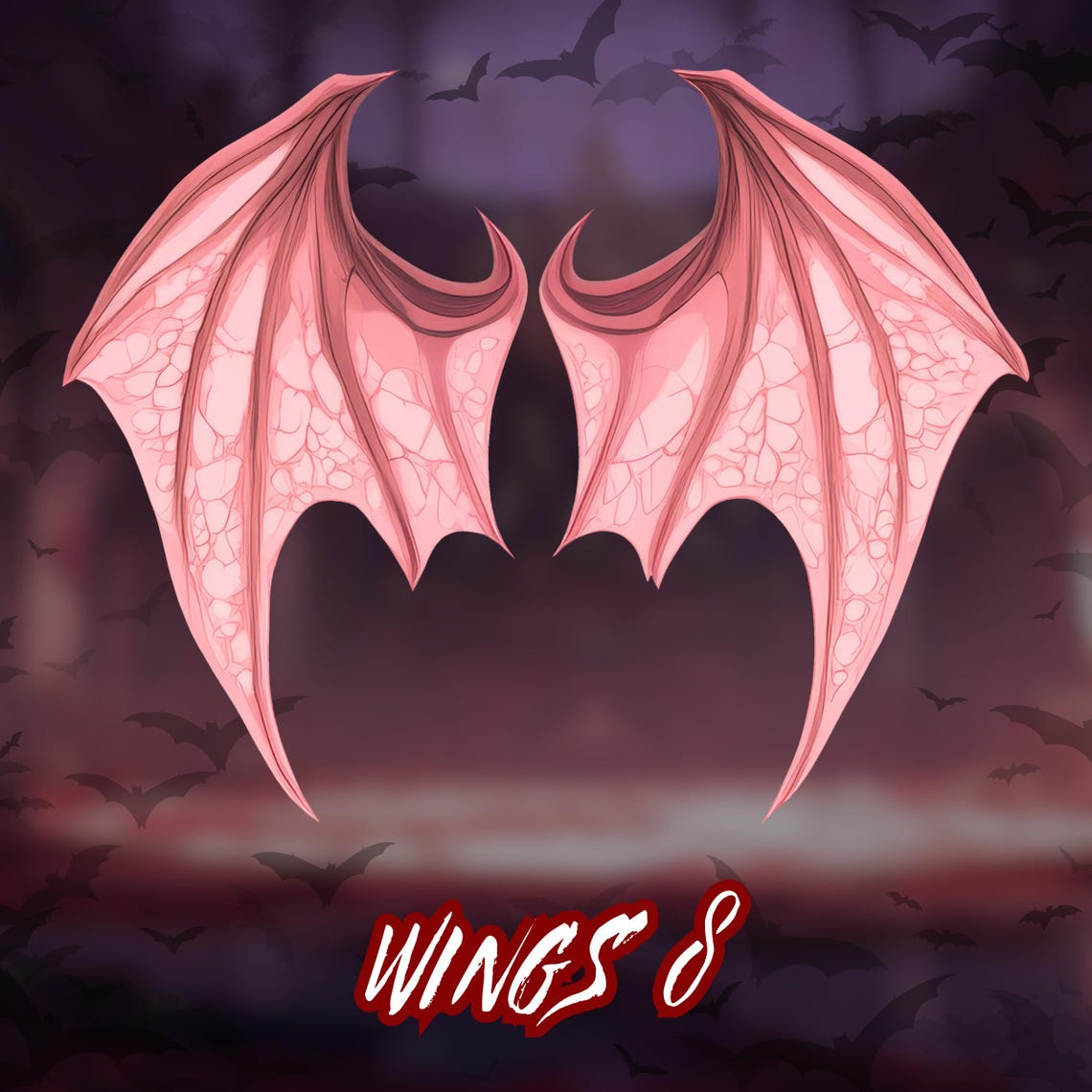 Vtuber Vampire Wings: Transparent Twitch Stream Asset (digital Download ...