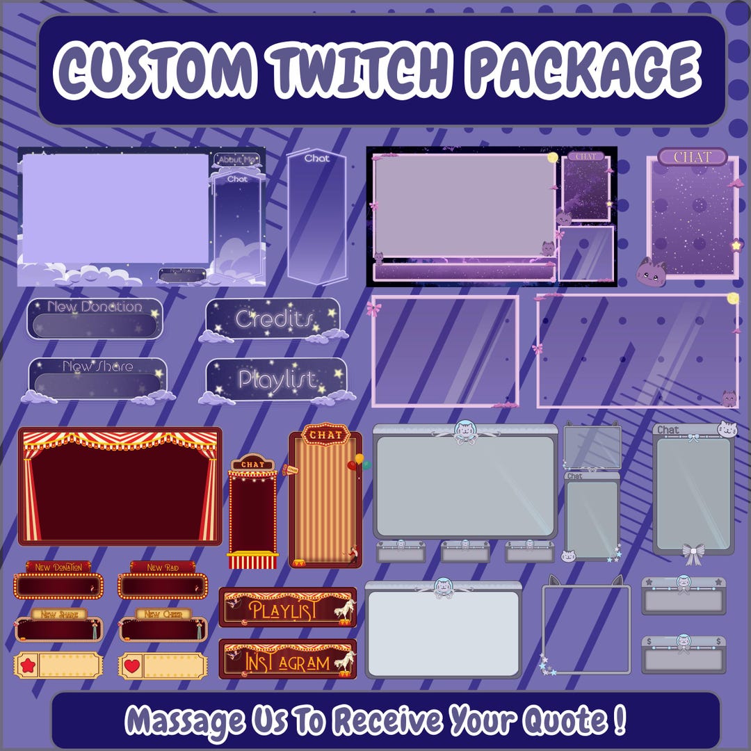 Custom Animated Twitch Overlay - Stream Package for Youtube Vtubers ...