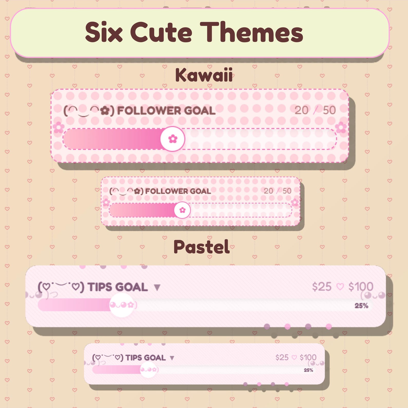 Cute Twitch Goal Widget – Customizable Stream Overlay (digital Download ...