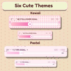 Cute Twitch Goal Widget – Customizable Stream Overlay (digital Download ...