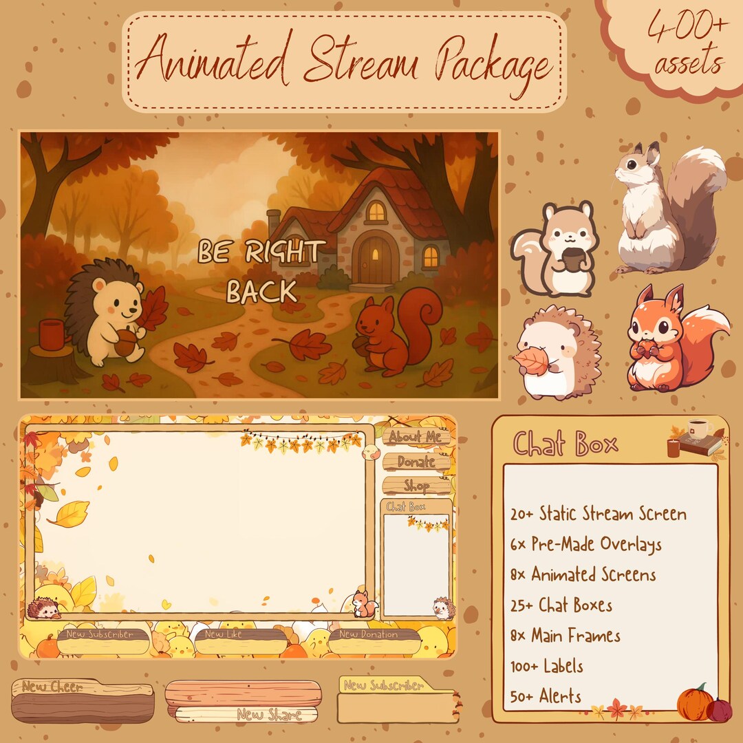 Fall Stream Overlay - Autumn Twitch Overlay for Twitch/youtube/kick ...