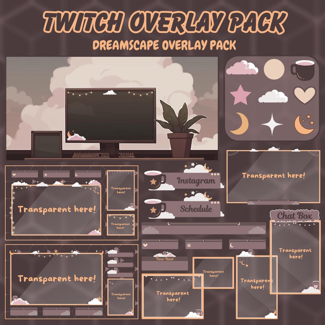 Animated Twitch Overlay Dreamscape Overlay Stream Package for Twitch ...
