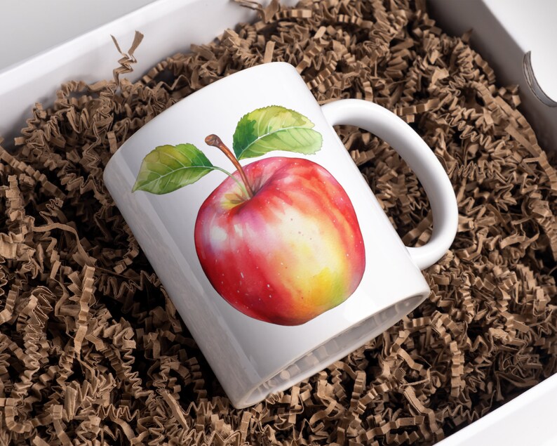 Watercolor Apples Clipart Fall Fruit PNG Autumn Harvest Clipart Food ...