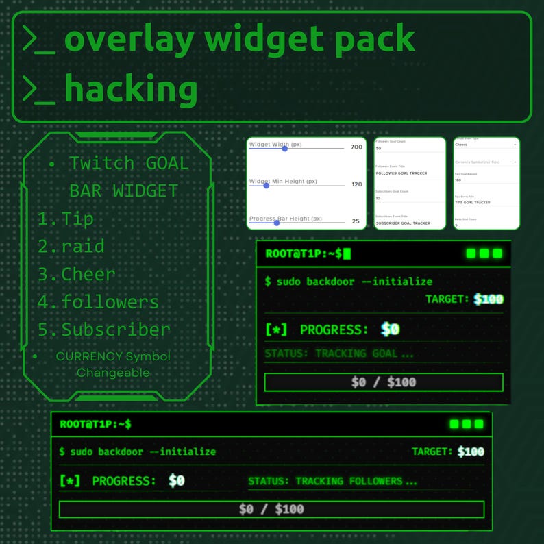 Hacker Widget Bundle - Date & Time Widget , Spotify Music Widget ...
