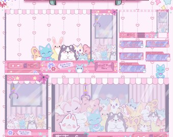 Animated Stream Package Cute Arcade Claw Machine Package for Twitch, Youtube Twitch Cute Twitch ...
