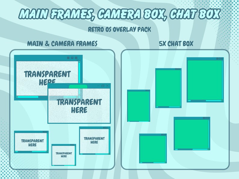 Retro Overlay Animated Streamer Package - Lofi Blue Retro Backgrounds ...