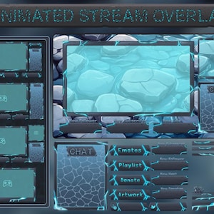 Fully Animated Stream Overlay - Water Twitch Package for Twitch/youtube ...